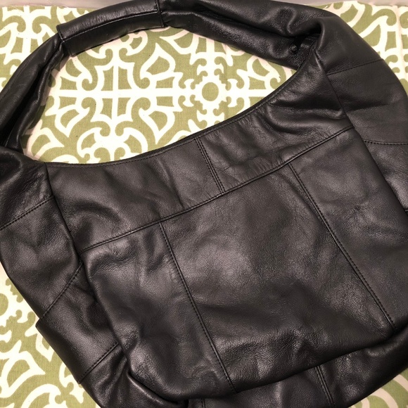 Bags | Black Leather Hobo Bag | Poshmark